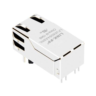 Cina LPJK6064A9NL 100/1000 Base-T POE+ RJ45 Jack 1x1 Port con integrato Magnetics Tab Up in vendita