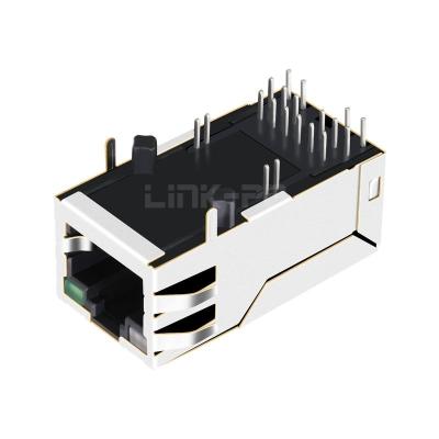 Cina LPJK6064A9NL 100/1000 Base-T POE+ RJ45 Jack 1x1 Port con integrato Magnetics Tab Up in vendita