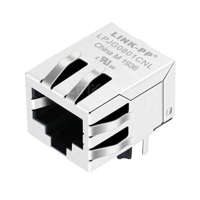 Cina LPJG0801CNL 100/1000 Base-T RJ45 Gigabit Magnetic Jack Tab Down senza LED in vendita