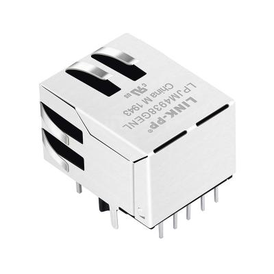 Cina LPJM4538GENL Single Port 5G Base-T RJ45 Jack Magnetics integrato Tab Down Verde/Giallo Led in vendita