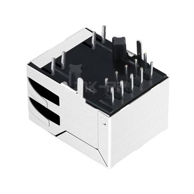 Cina LPJM4538GENL Single Port 5G Base-T RJ45 Jack Magnetics integrato Tab Down Verde/Giallo Led in vendita