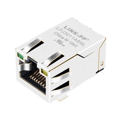 Cina WE 7498010210A Compatibile LINK-PP LPJ3011ABNL SMD RJ45 Jack con 10/100 Base-T Magnetics integrato Tab Up Verde/Giallo Led in vendita