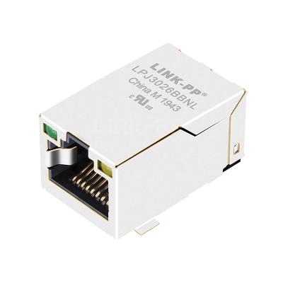Cina WE J3026G01DNLT Compatibile LINK-PP LPJ3026BBNL 10/100 Base-T Verde/Giallo LED Tab Up SMT RJ45 connettore con luce a led in vendita