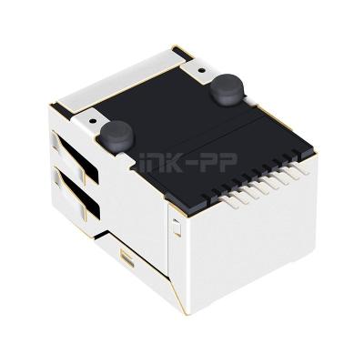 中国 パルスJ0C-0006T コンパティブル LINK-PP LPJ19111CNL 10/100 ベースT LEDタブなし SMD RJ45ソケットPCBマウント 販売のため