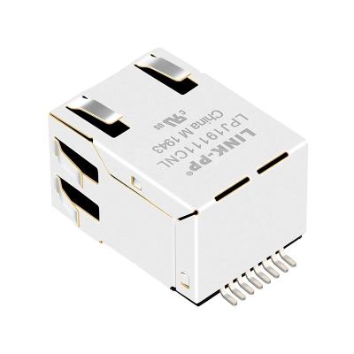 中国 パルスJ0C-0006T コンパティブル LINK-PP LPJ19111CNL 10/100 ベースT LEDタブなし SMD RJ45ソケットPCBマウント 販売のため