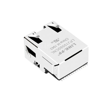 Cina LPJ19960CNL 10/100Mbps POE Ethernet SMT Ultra Low-Profile RJ45 Jack Tab Up senza LED in vendita