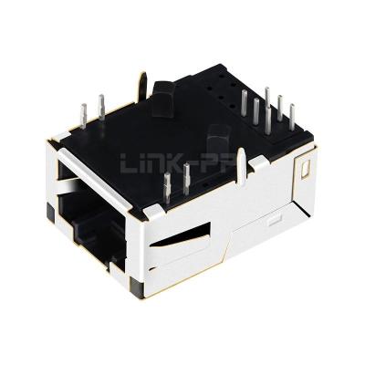 中国 Belfuse L829-1X1T-ED 互換 LINK-PP LPJK7401AONL 10/100 ベース-T オレンジ&グリーン/イエロー LED タブアップ 低プロフィールネットワークコネクタ RJ45 販売のため