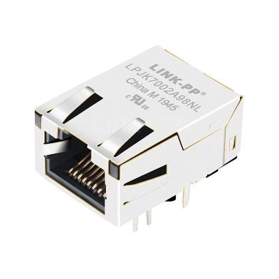 China LPJK7002A98NL 10/100 Base-T Tab Up Low Profile RJ45 Jack Orange&Green/Yellow LED Te koop
