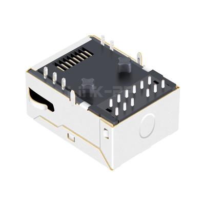 Cina Belfuse L829-1J1T-43-F Compatibile LINK-PP LPJK7036A98NL 10/100/1000 Base-T Orange&Green/Yellow LED Tab Up Low-Profile RJ45 Pcb Mount Jack in vendita