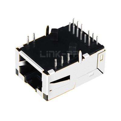 Cina LPJK7436A98NL 1000 Base-T Low-Profile cat6 rj45 connettore Tab Up Orange&Green/Yellow LED in vendita