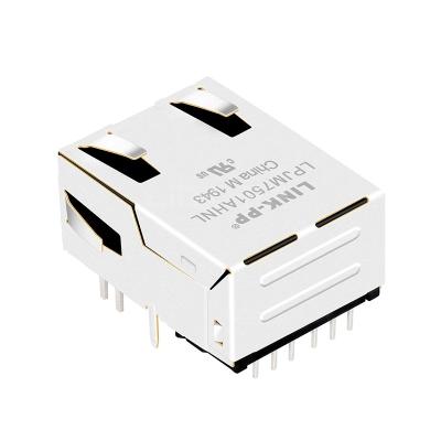 Cina LPJM7501AHNL 5G Base-T 1x1 Port Low Porfile RJ45 Magjack Connector Tab Up Verde/Giallo Led in vendita