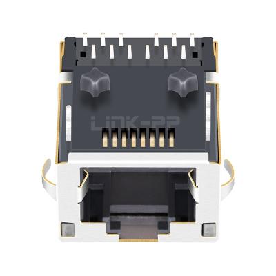 Cina Belfuse G10-1GHT-035 Compatibile LINK-PP LPJK9072A110NL 10G Base-T Tab Up Giallo&Verde/Verde Led 1 Port Low Profile Ethernet RJ45 ICM Connector in vendita
