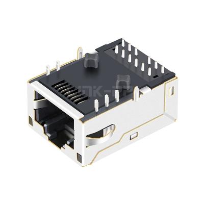 Cina Belfuse G10-1GHT-035 Compatibile LINK-PP LPJK9072A110NL 10G Base-T Tab Up Giallo&Verde/Verde Led 1 Port Low Profile Ethernet RJ45 ICM Connector in vendita