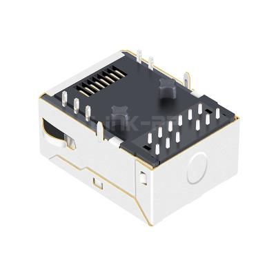Cina Belfuse G10-1GHT-035 Compatibile LINK-PP LPJK9072A110NL 10G Base-T Tab Up Giallo&Verde/Verde Led 1 Port Low Profile Ethernet RJ45 ICM Connector in vendita