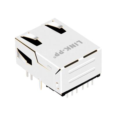Cina LPJK9002A83NL 10G Base-T Single Port Low Porfile Integrated Magnetics RJ45 Connector Tab Down Verde&Giallo/Verde Led in vendita