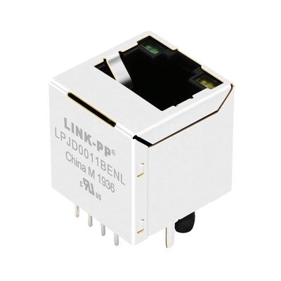China Premier RJ-180A03 Compatible LINK-PP LPJD0011BENL 10/100 Base-T Groen/Gele Verticale Ethernet Port RJ45 Connector Te koop