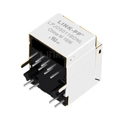 中国 Halo HFJV1-E2450-L12RL コンパティブル LINK-PP LPJD5011BDNL 10/100 ベース-T 垂直 RJ45 コンネクタ 黄色/緑色 LED 販売のため