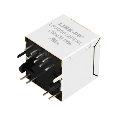 中国 パルスJD2-0010NL互換LINK-PP LPJD0012BENL 10/100Base-T垂直RJ45コネクタ グリーン/イエロー LED 販売のため