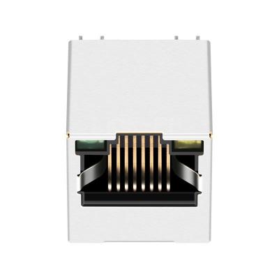 中国 パルスJD2-0010NL互換LINK-PP LPJD0012BENL 10/100Base-T垂直RJ45コネクタ グリーン/イエロー LED 販売のため