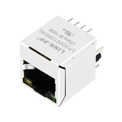 中国 パルスJD2-0010NL互換LINK-PP LPJD0012BENL 10/100Base-T垂直RJ45コネクタ グリーン/イエロー LED 販売のため