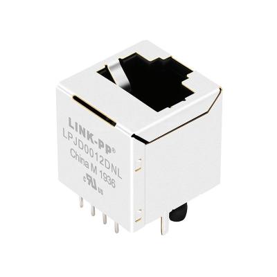 China LPJD0012DNL Without LED Vertical RJ45 Connector With 10/100 Base-T Integrated Magnetics for sale