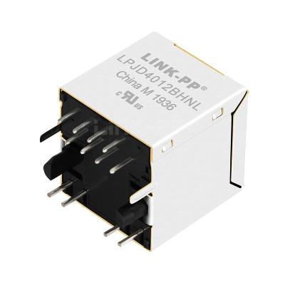 Cina LPJD4012BHNL 10/100 Base-T Verticale RJ45 Jack Con Magnetismo Integrato Verde&Giallo LED in vendita