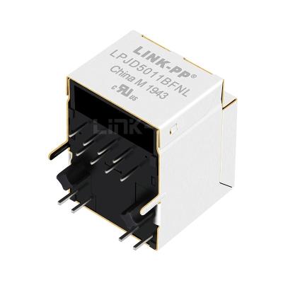 Cina LPJD5011BFNL Verticale RJ45 Jack Con Magnetismo Integrato 10/100Base-T Verde/LED Verde in vendita