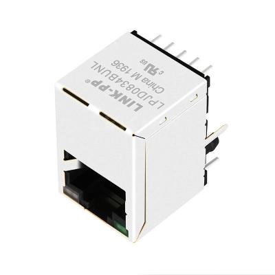 中国 ベルフューズ V890-1RX1-A1 コンパティブル LINK-PP LPJD0834BUNL 100/1000 ベース-T グリーン/イエロー&グリーン LED 180 度垂直 RJ45 ジャック 販売のため