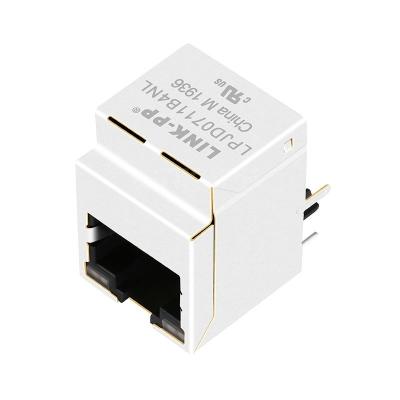 中国 Belfuse 1840417-4 コンパティブル LINK-PP LPJD0711B4NL 10/100/1000 ベース-T グリーン&イエロー LED 垂直 RJ45 ギガビット イーサネット 販売のため