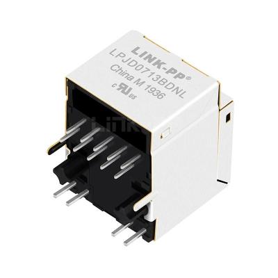 中国 Halo HFJV1-1G01-L12RL 互換LINK-PP LPJD0713BDNL 10/100/1000 ベースT垂直RJ45コネクタ 黄色/緑色 LED 販売のため