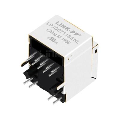 Cina Tyco 1840417-2 Compatibile LINK-PP LPJD0711BENL 10/100/1000 Base-T Verde/Giallo LED Verticale RJ45 Femminile connettore PCB in vendita