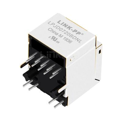 Cina WE MIC38611-5166 Compatibile LINK-PP LPJD0720BDNL 10/100/1000 Base-T Verde/Giallo LED Verticale Industrial RJ45 Ethernet Connector in vendita