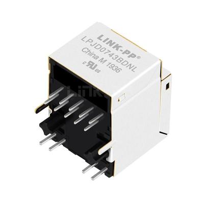 Cina Halo HFJV1-1G41-L12RL Compatibile LINK-PP LPJD0743BDNL 10/100/1000 Base-T Verticale Industrial RJ45 Ethernet Connector LED giallo/verde in vendita