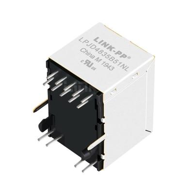 中国 LPJD4835B51NL RJ45 垂直イーサネットジャック 10/100/1000 ベースT グリーン&イエロー/イエロー&グリーン LED 販売のため