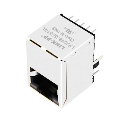 中国 LPJD4835B51NL RJ45 垂直イーサネットジャック 10/100/1000 ベースT グリーン&イエロー/イエロー&グリーン LED 販売のため