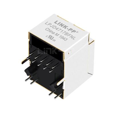 Cina Halo HFJV1-E1G06-L11RL Compatibile LINK-PP LPJD4717BFNL 1000 Base-T RJ45 connettore magnetico verticale LED verde/verde in vendita