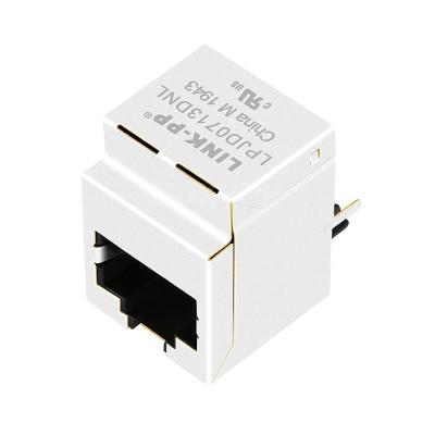 中国 Halo HFJV1-1G01RL コンパティブル LINK-PP LPJD0713DNL 1000 Base-T RJ45 ロードのない垂直磁気ジャック 販売のため