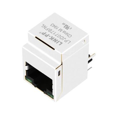 中国 Halo HFJV1-1G06-L11RL コンパティブル LINK-PP LPJD0717BFNL ギガビット RJ45 垂直ジャック 1000 ベース-T マグネティクス グリーン/グリーン LED 販売のため