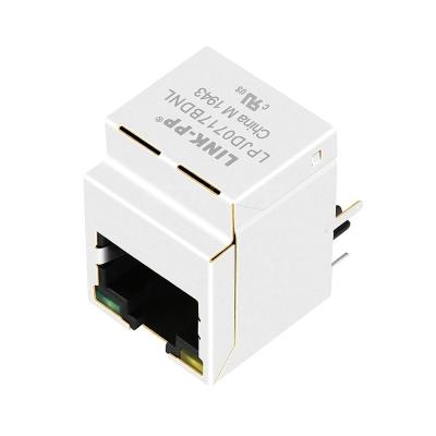 Cina Halo HFJV1-1G06RL Compatibile LINK-PP LPJD0717BDNL 1000 Base-T Verticale RJ45 Jack magnetico LED giallo/verde in vendita
