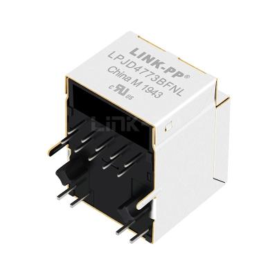 Cina LPJD4773BFNL Verticale RJ45 Jack con 1000 Base-T Magnetics integrati Verde/Leds verdi in vendita