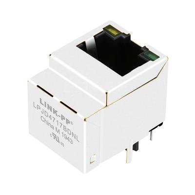 Cina Halo HFJV1-E1G06-L12RL Compatibile LINK-PP LPJD4717BDNL Gigabit Vertical RJ45 Connector Con 1000 Base-T Magnetics LED giallo/verde in vendita