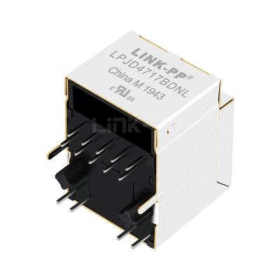 Cina Halo HFJV1-E1G06-L12RL Compatibile LINK-PP LPJD4717BDNL Gigabit Vertical RJ45 Connector Con 1000 Base-T Magnetics LED giallo/verde in vendita