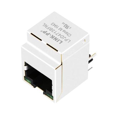 Cina Halo HFJV1-E1G01-L11RL Compatibile LINK-PP LPJD4713BFNL 1000 Base-T Gigabit Verticale RJ45 Jack Con Magnetismo Verde/LED Verde in vendita