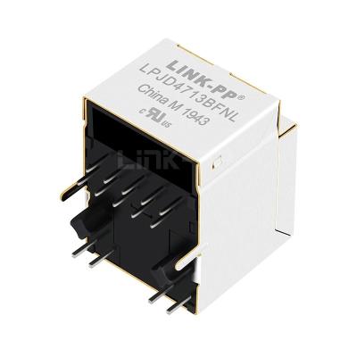 Cina Halo HFJV1-E1G01-L11RL Compatibile LINK-PP LPJD4713BFNL 1000 Base-T Gigabit Verticale RJ45 Jack Con Magnetismo Verde/LED Verde in vendita