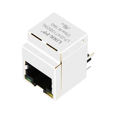 Cina Halo HFJV1-E1G01-L12RL Compatibile LINK-PP LPJD4713BDNL 1000 Base-T Gigabit Vertical RJ45 Magnetics Connector con LED giallo/verde in vendita