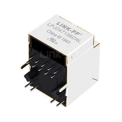 Cina Halo HFJV1-E1G01-L12RL Compatibile LINK-PP LPJD4713BDNL 1000 Base-T Gigabit Vertical RJ45 Magnetics Connector con LED giallo/verde in vendita