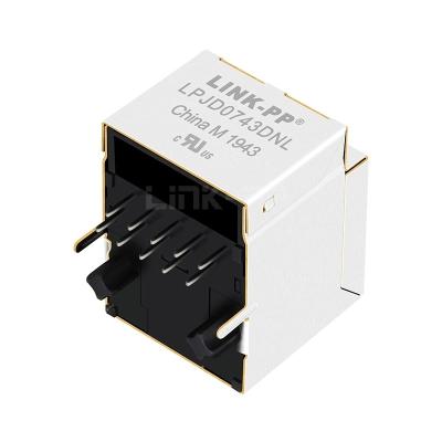 Cina Halo HFJV1-1G41RL Compatibile LINK-PP LPJD0743DNL 1000 Base-T Vertical MagJack Gigabit RJ45 connettore senza LED in vendita