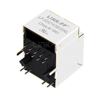 Cina Halo HFJV1-1G41-L51RL Compatibile LINK-PP LPJD0743B30NL 1000 Base-T RJ45 Magnetics Gigabit Verticale Jack Con LED Verde/Giallo in vendita