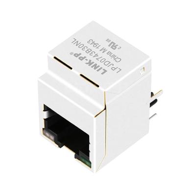 Cina Halo HFJV1-1G41-L51RL Compatibile LINK-PP LPJD0743B30NL 1000 Base-T RJ45 Magnetics Gigabit Verticale Jack Con LED Verde/Giallo in vendita
