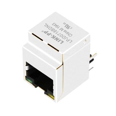 Cina Halo HFJV1-LTQ1-L12RL Compatibile LINK-PP LPJD0718BDNL 1000 Base-T RJ45 Gigabit Jack Verticale Con Magnetismo Giallo/Verde in vendita